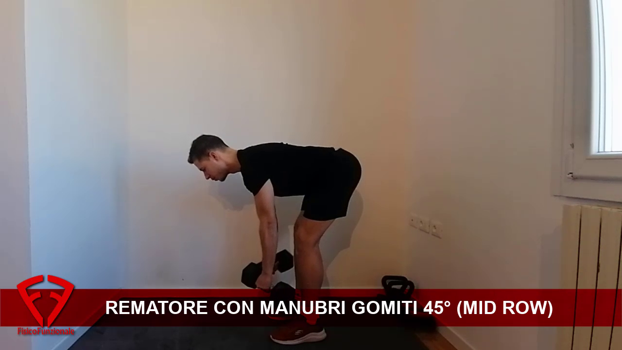 Allenamento schiena a casa: Rematore con manubri SENZA PANCA